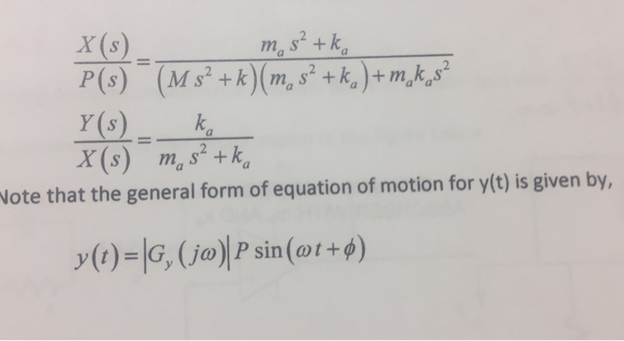Solved Problem 5 DYNAMIC VIBRATION ABSORBER WITH m, AND M = | Chegg.com