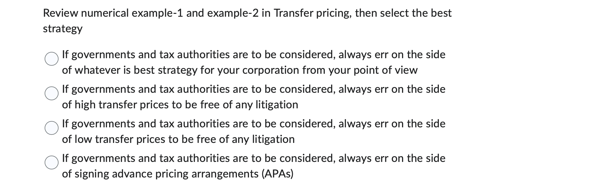 Review numerical example-2 on Transfer pricing with a | Chegg.com