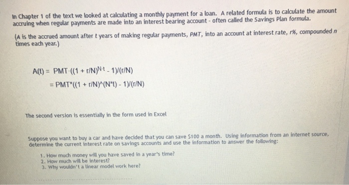 Solved In Chapter 1 of the text we looked at calculating a | Chegg.com