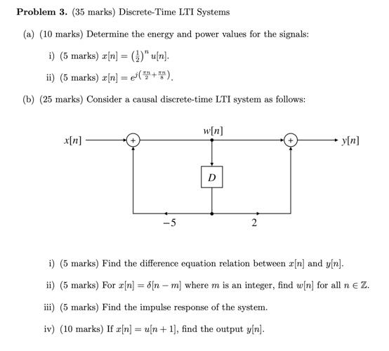 Solved Problem 3. (35 marks) Discrete-Time LTI Systems (a) | Chegg.com