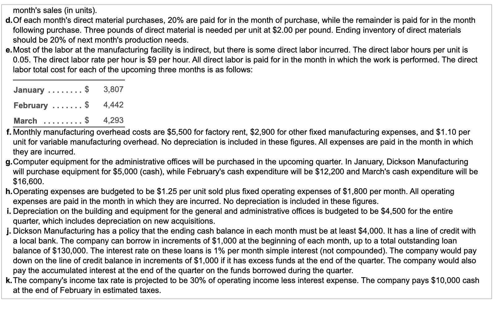 Solved Requirement 4. Prepare a cash payments budget | Chegg.com