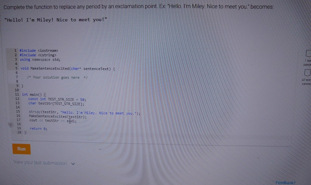 Solved Complete The Function To Replace Any Period By An 4217