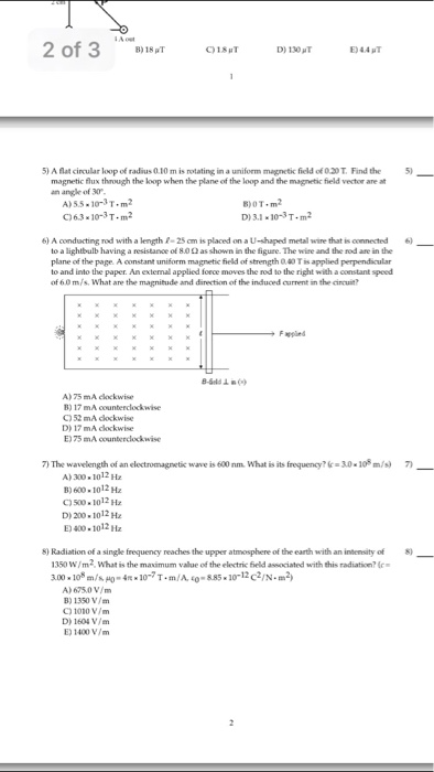 Solved A flat circular loop of radius 0.10 m is rotating in | Chegg.com