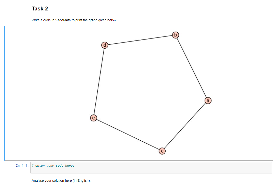 Solved Task 2 Write a code in SageMath to print the graph | Chegg.com
