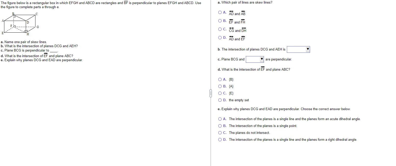 Solved The figure below is a rectangular box in which EFGH | Chegg.com
