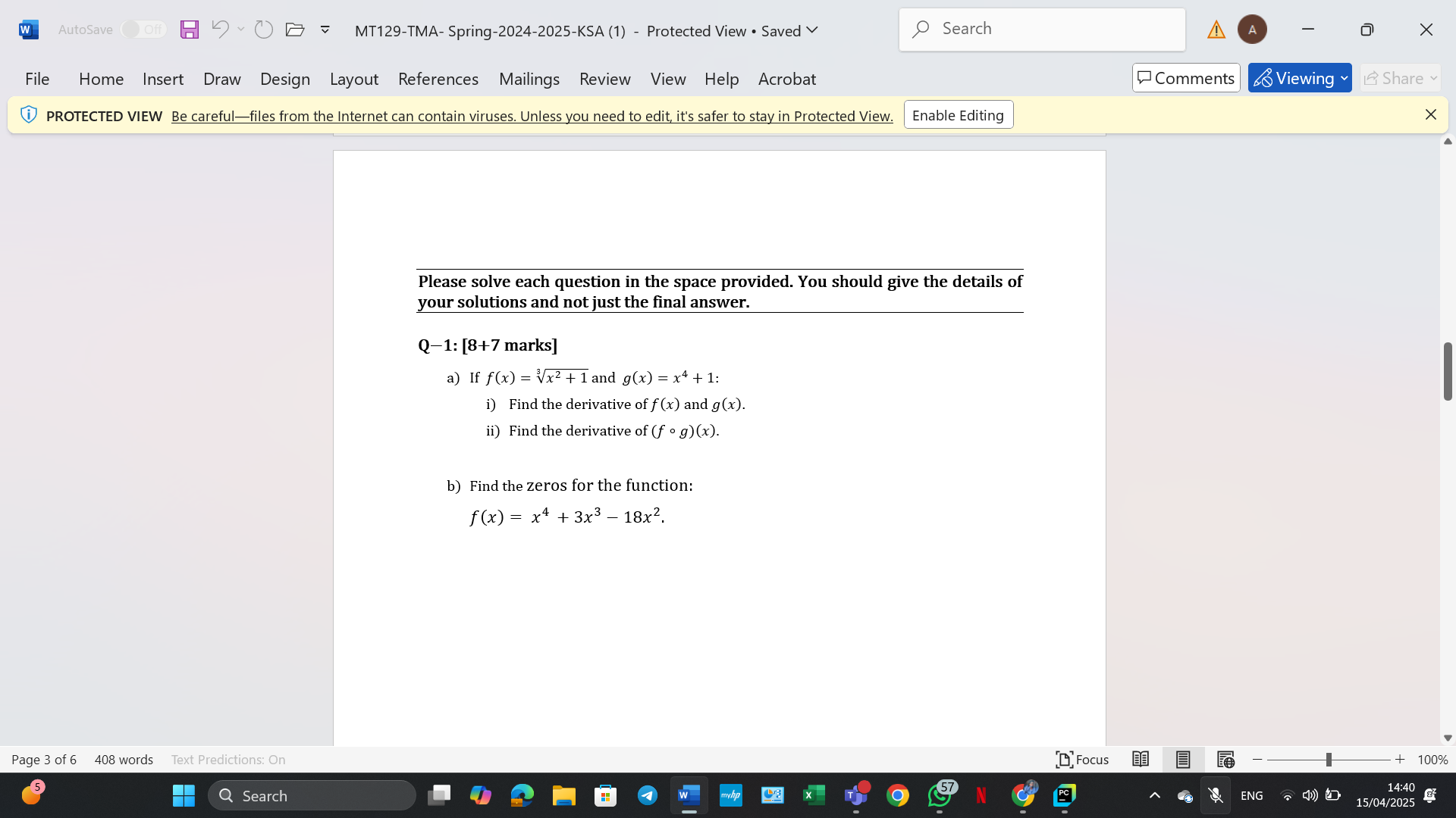 Solved Please solve each question in ﻿the space provided. | Chegg.com