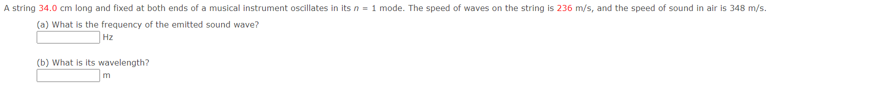 Solved string 34.0 cm long and fixed at both ends of a | Chegg.com