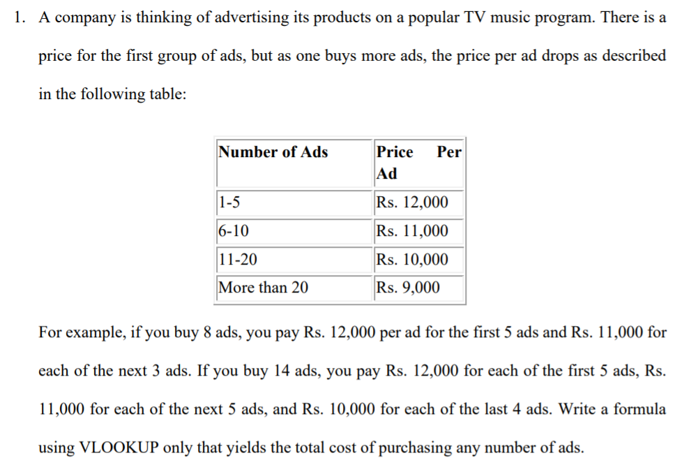 Solved 1. A company is thinking of advertising its products | Chegg.com