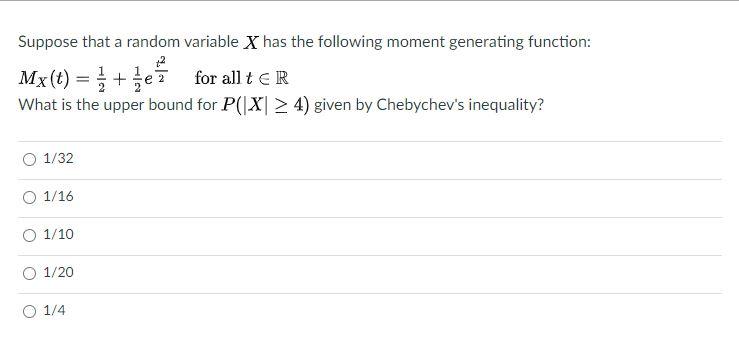 Solved Suppose that a random variable X has the following | Chegg.com