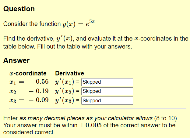 Solved Consider The Function Y X E5x Find The Derivative