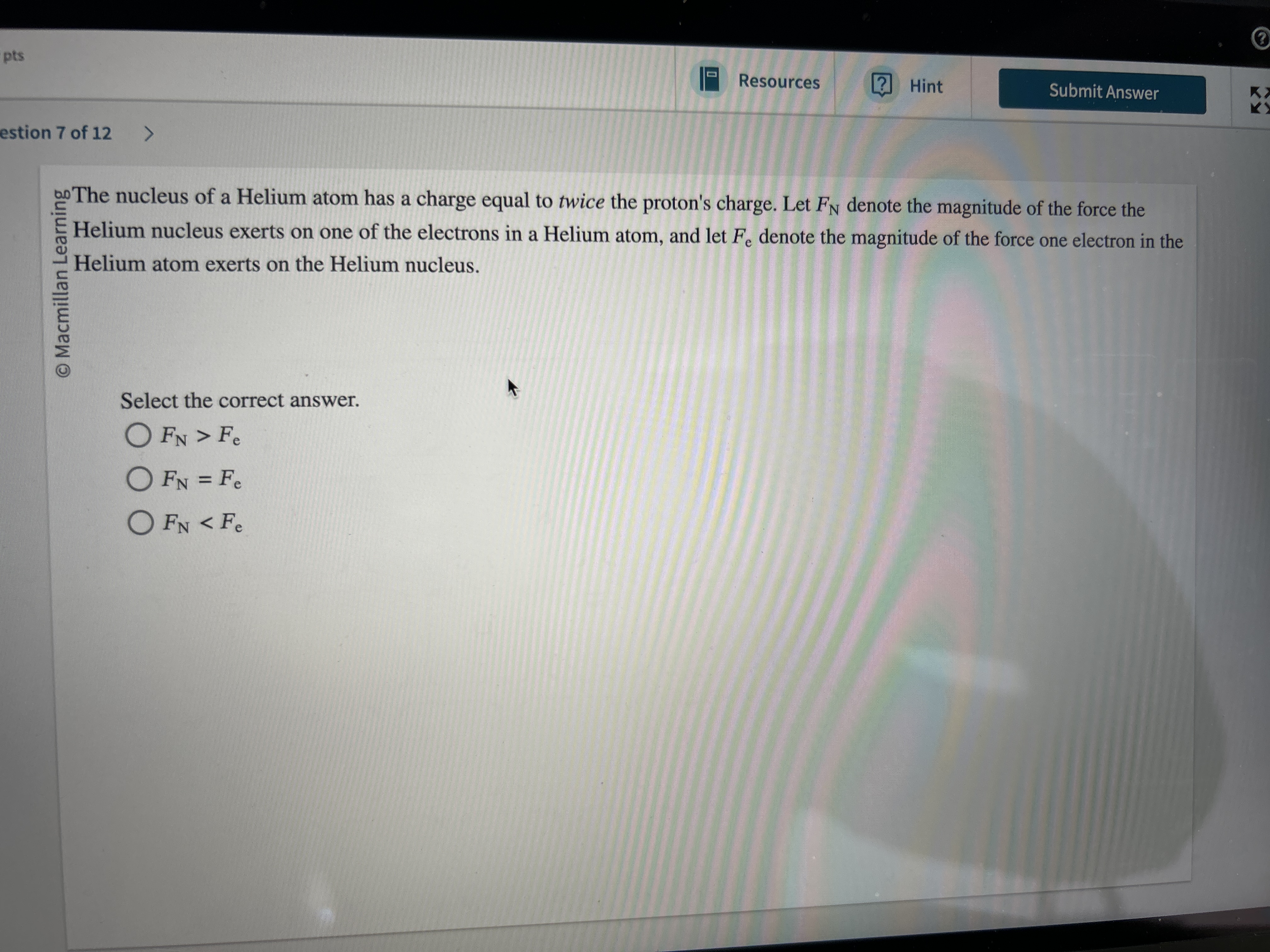 Solved Helium nucleus exerts on ﻿one of ﻿the electrons in ﻿a | Chegg.com