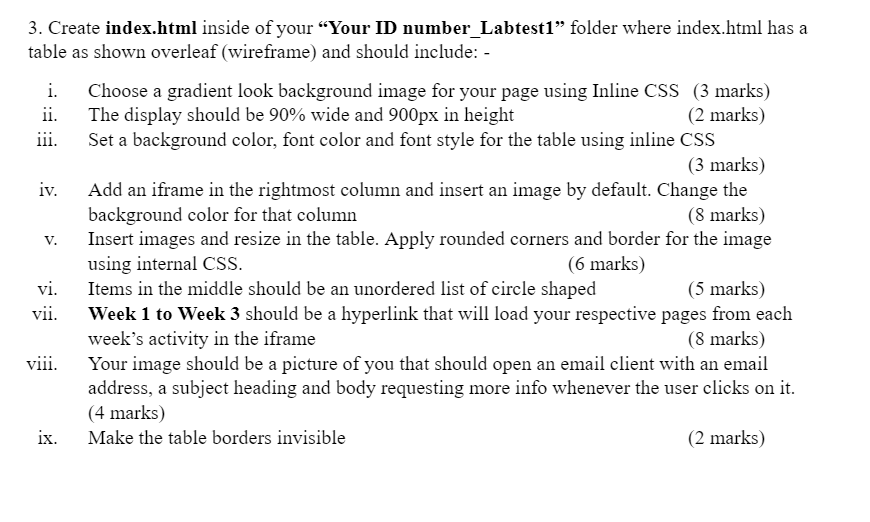 Solved 3 Create Index Inside Of Your Your Id