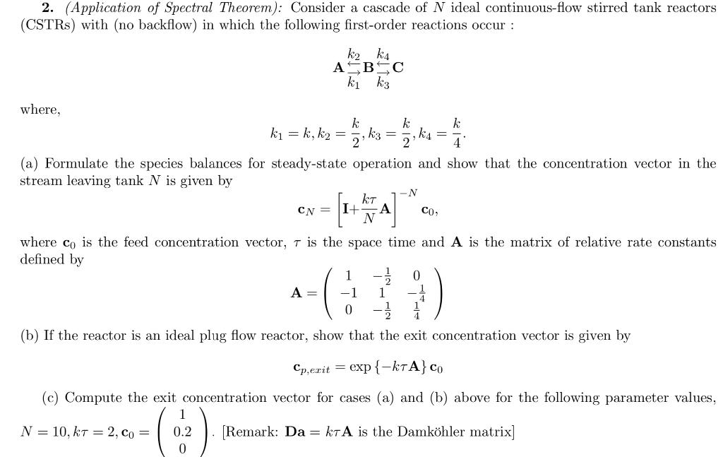 2. (Application of Spectral Theorem): Consider a | Chegg.com