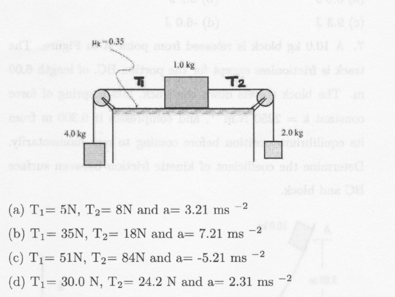 Solved 3. Three masses are connected on a table as shown in | Chegg.com