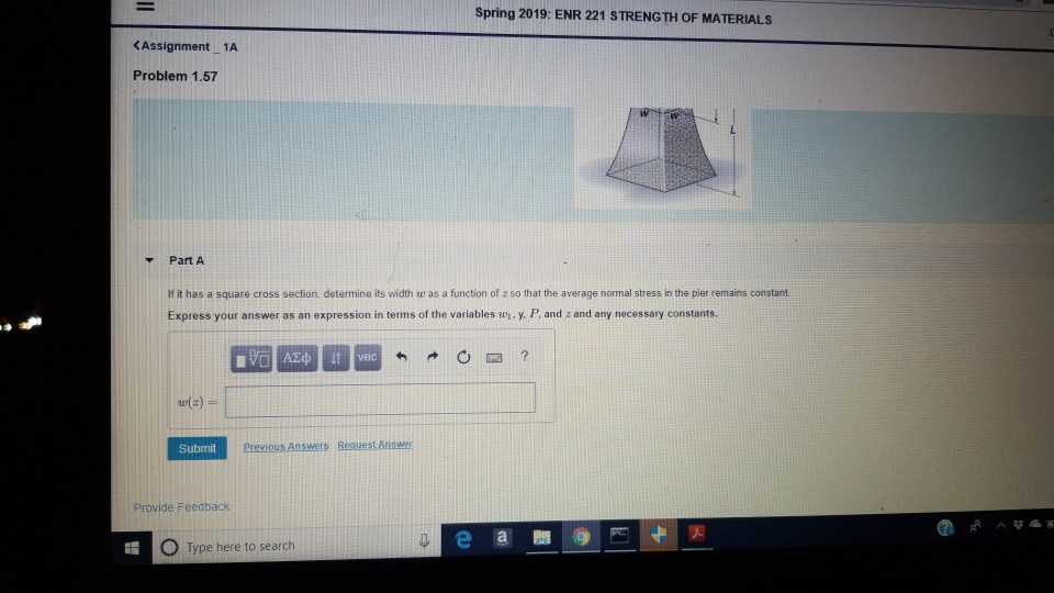 Solved 8113748 Spring 2019: ENR 221 STRENGTH OF MATERIALS | Chegg.com