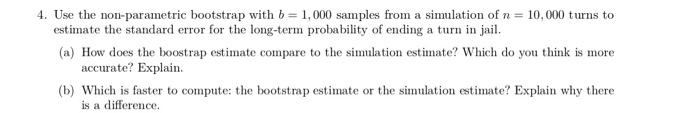 4. Use the non-parametric bootstrap with b = 1,000 | Chegg.com