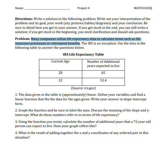 Solved Directions: Write a solution to the following | Chegg.com