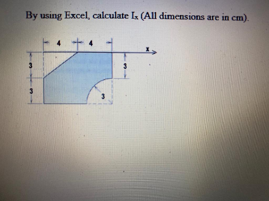 Solved By using Excel, calculate Ix (All dimensions are in n | Chegg.com