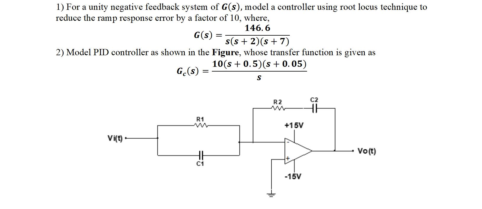Solved 1 For A Unity Negative Feedback System Of Gs 