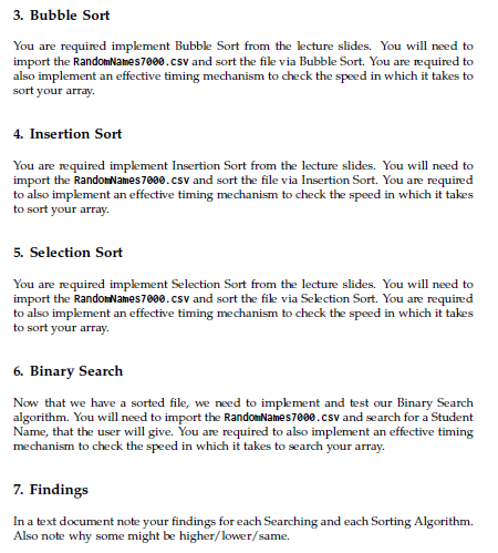 Solved 3. Bubble Sort You are required implement Bubble Sort | Chegg.com
