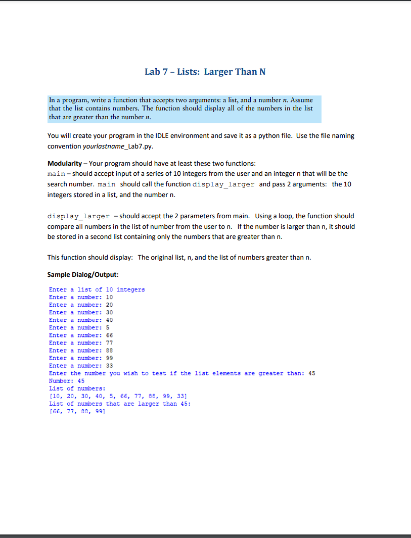 Solved Sample Dialog/Output: Enter a list of 10 integers | Chegg.com