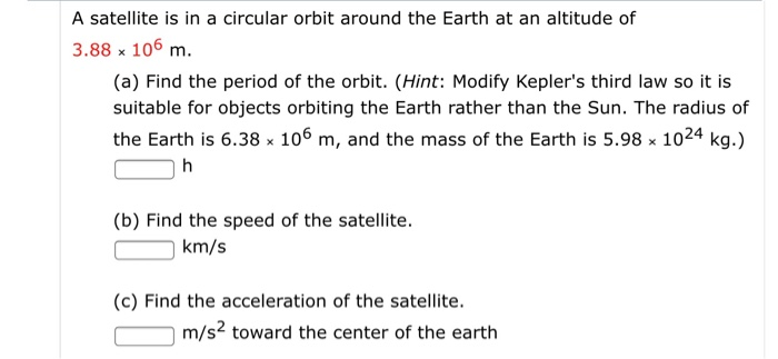 Solved A satellite is in a circular orbit around the Earth | Chegg.com