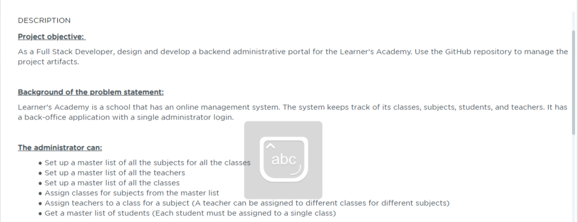 Solved DESCRIPTION Project objective: As a Full Stack | Chegg.com