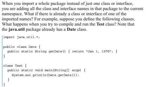 Solved When you import a whole package instead of just one | Chegg.com