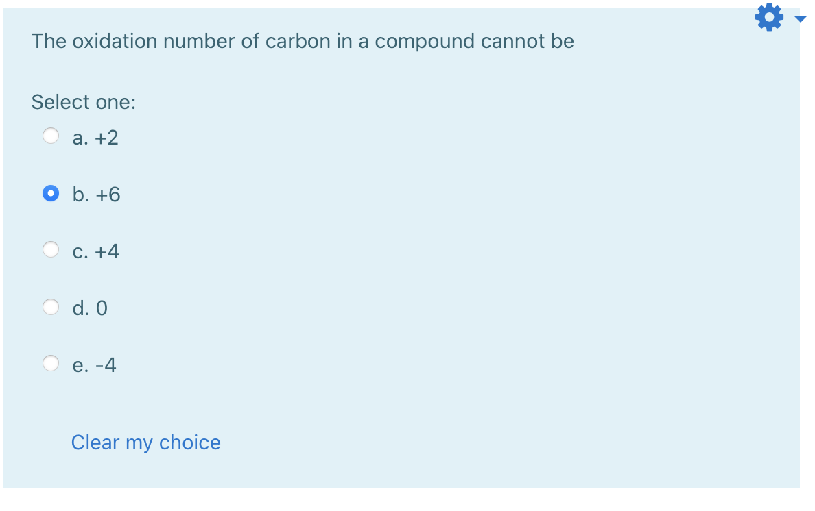 Solved The oxidation number of carbon in a compound cannot | Chegg.com