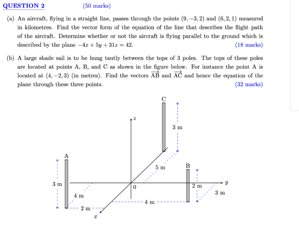Solved (a) An aircraft, flying in a straight line, passes | Chegg.com
