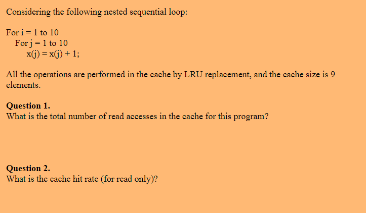 Solved Considering The Following Nested Sequential Loop For