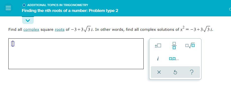Solved O ADDITIONAL TOPICS IN TRIGONOMETRY Finding the nth | Chegg.com