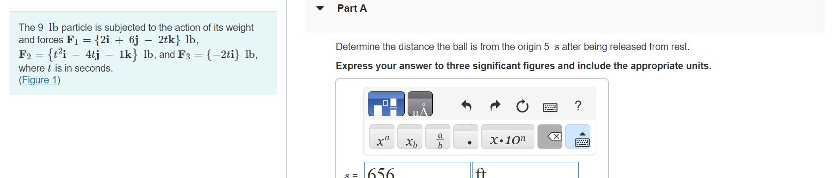 Solved The 9lb particle is subjected to the action of its | Chegg.com