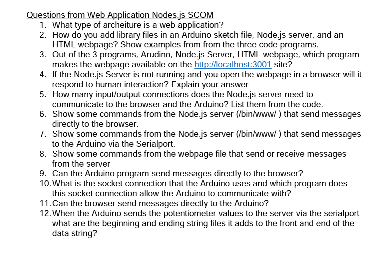 Solved Questions from Web Application Nodes.js SCOM 1. What | Chegg.com