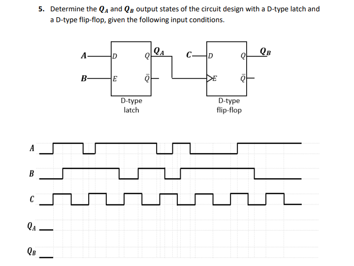 Solved 5 Determine The Qa And Qb Output States Of The 7316