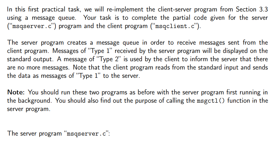 In this first practical task, we will re-implement | Chegg.com