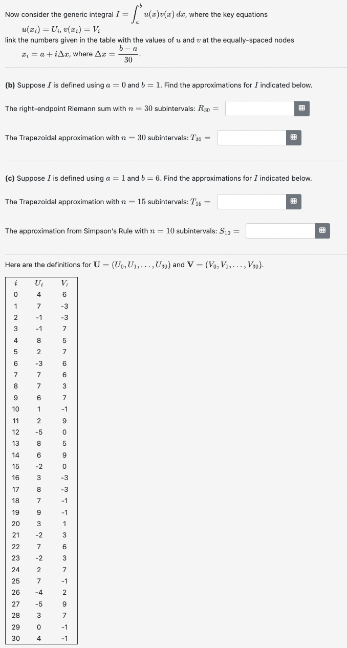Solved Now consider the generic integral I=∫abu(x)v(x)dx, | Chegg.com