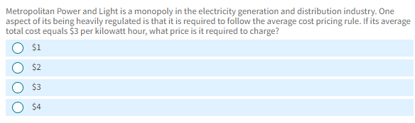 Solved Metropolitan Power and Light is a monopoly in the | Chegg.com