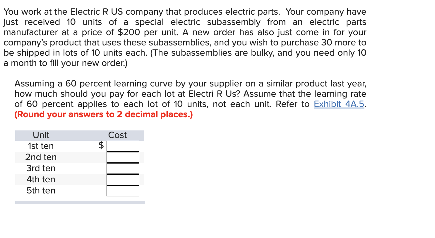 Solved You work at the Electric R US company that produces | Chegg.com