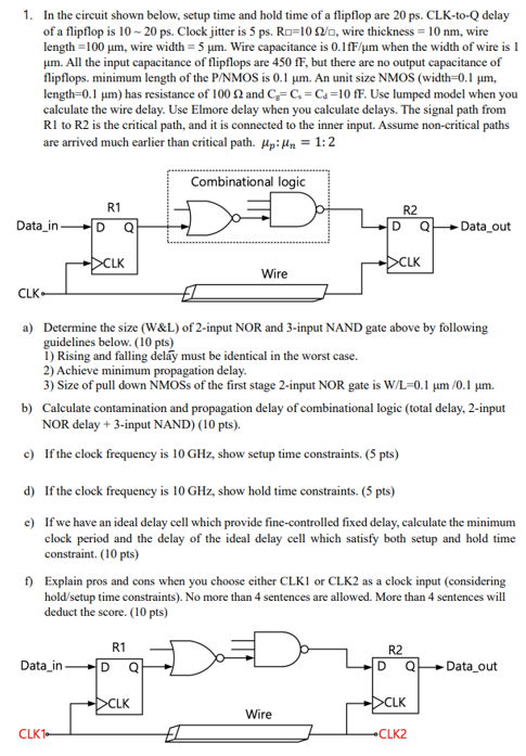 Solved In ﻿the circuit shown below, setup time and hold time | Chegg.com