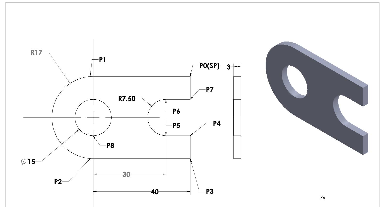 Solved Write a G-code Program for the part given in | Chegg.com