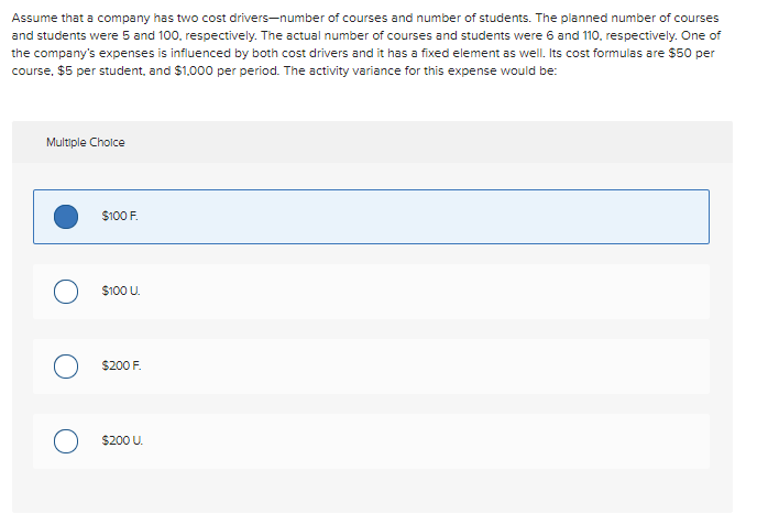 Solved Assume that a company has two cost drivers-number of | Chegg.com