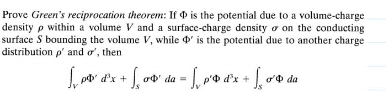 Solved Prove Green's reciprocation theorem: If O is the | Chegg.com