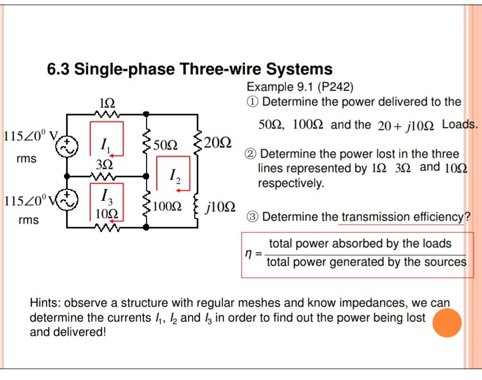 Solved 6.3 Single-phase Three-wire Systems Example 9.1 | Chegg.com