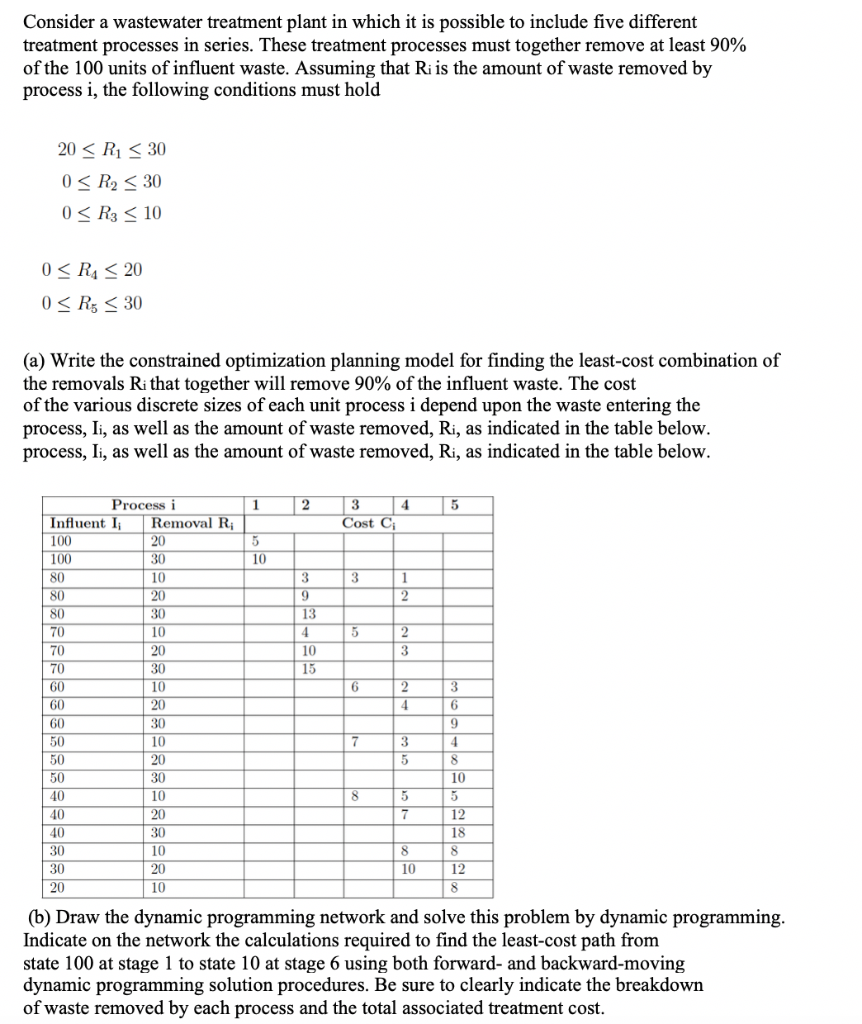 Consider a wastewater treatment plant in which it is | Chegg.com