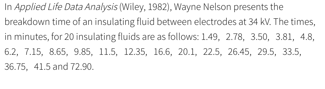 Solved In Applied Life Data Analysis (Wiley, 1982), Wayne | Chegg.com