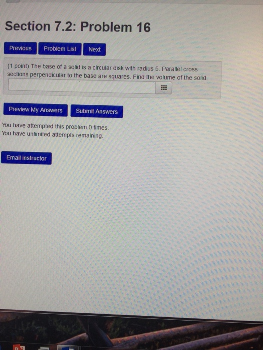 Solved Section 7.2: Problem 16 Previous Problem List Next (1 | Chegg.com Solved Section 7.2: Problem 16 Previous Problem List Next (1 | Chegg.com