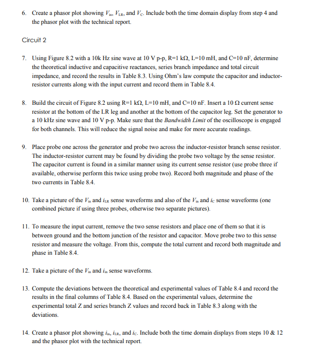 Solved Series-Parallel R, L, C Circuits Objective This | Chegg.com