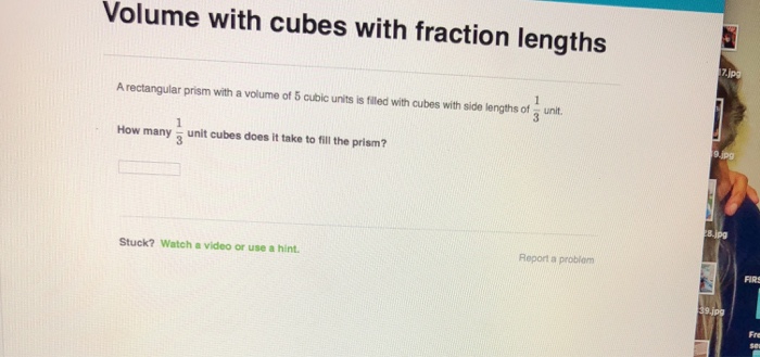 Solved Volume with cubes with fraction lengths A rectangular | Chegg.com