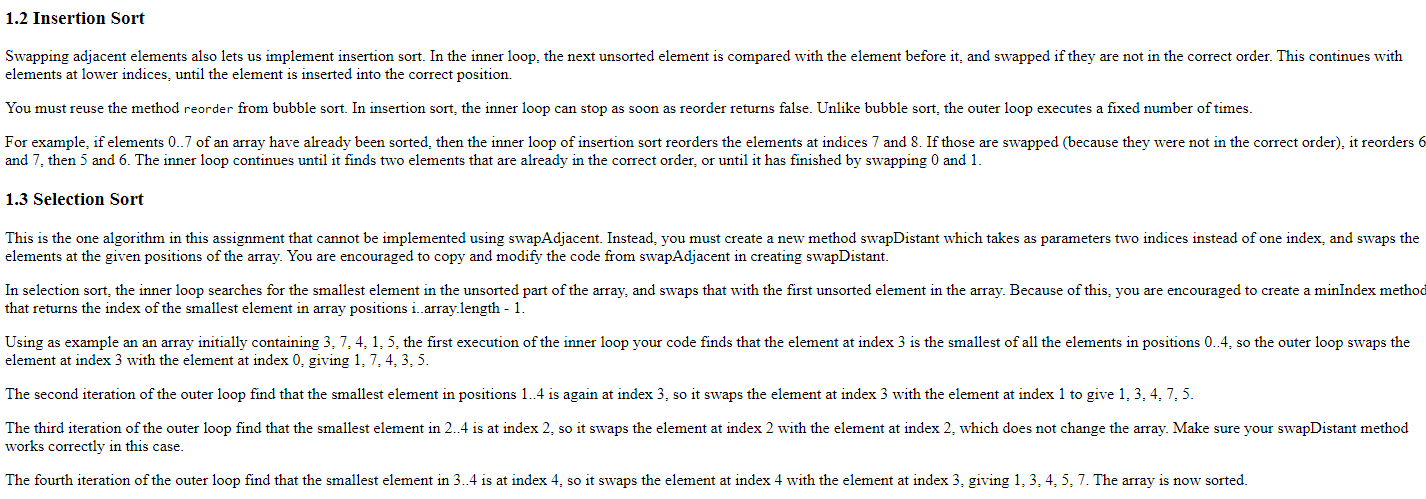 Solved 1. Sorting and Swap Sorting is the process of | Chegg.com